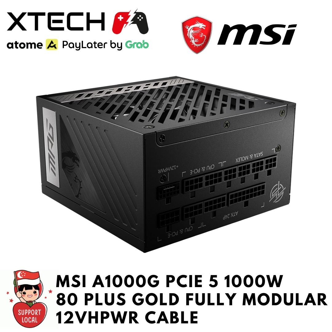 MSI MPG A1000G PCIE5 1000W 80 PLUS GOLD FULLY MODULAR, Computers & Tech, Parts & Accessories ...