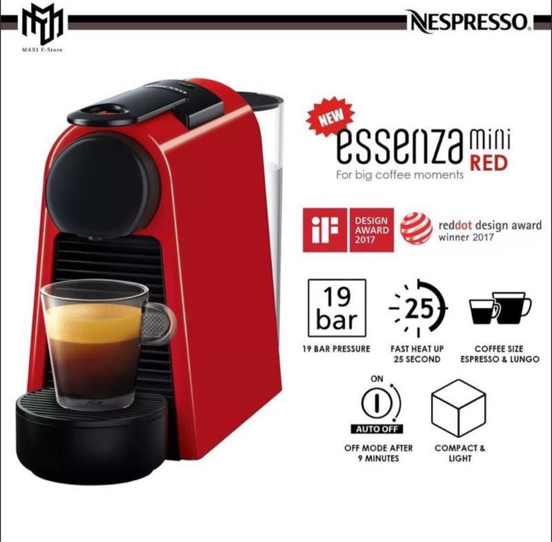Nespresso Essenza Mini Red, TV & Home Appliances, Kitchen Appliances ...