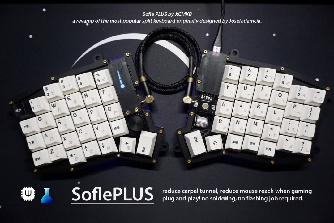 New Sofle PLUS by xcmkb split keyboard pimoroni trackball horizontal ...