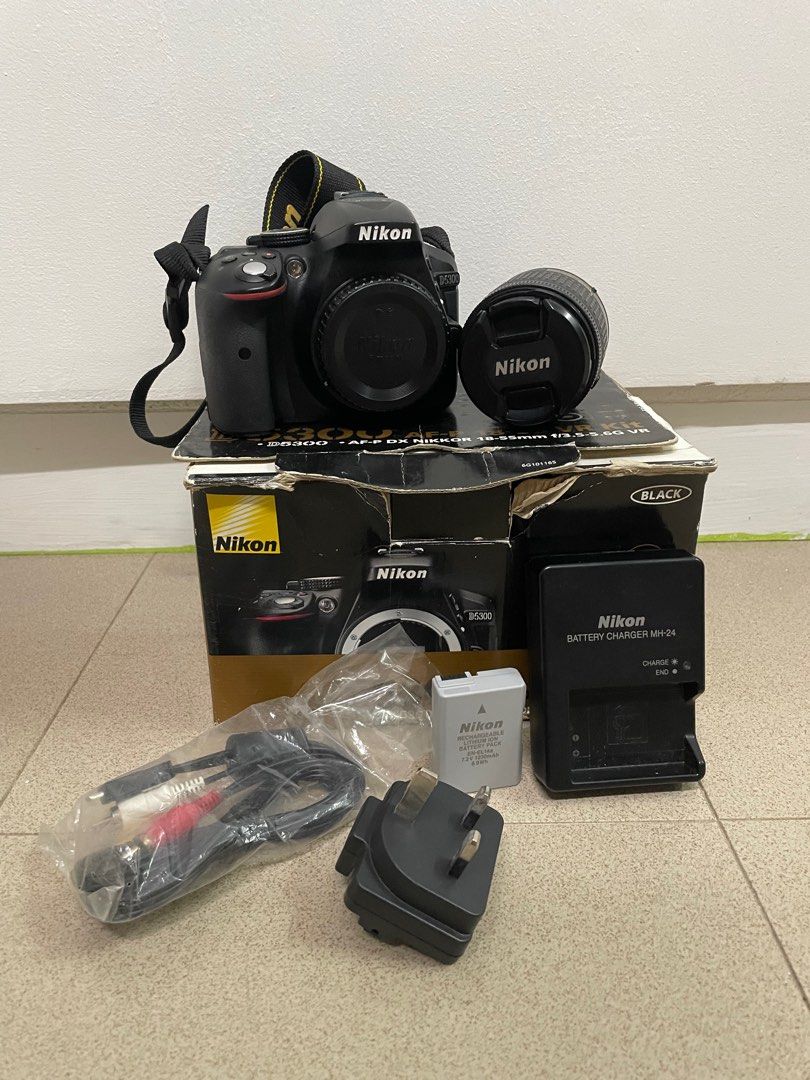NIKON D5300 BLACK DSLR CAMERA FLIP SCREEN W/WIFI, Photography, Cameras ...