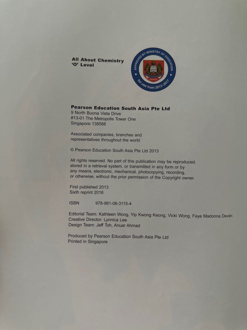 O Level Chemistry Textbook Pearson, Hobbies & Toys, Books & Magazines ...