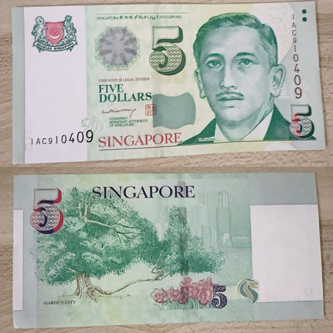 Old Singapore $5 Paper Note, Hobbies & Toys, Memorabilia & Collectibles ...
