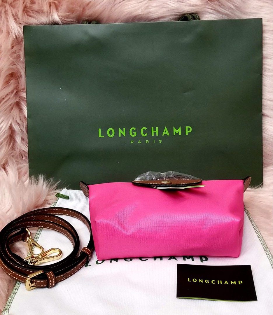 *ONHAND!* Authentic Longchamp Mini Le Pliage Barbie Pink/Cognac Sling ...