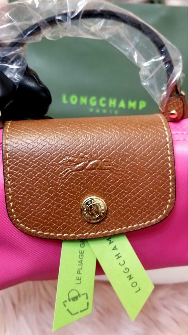*ONHAND!* Authentic Longchamp Mini Le Pliage Barbie Pink/Cognac Sling ...