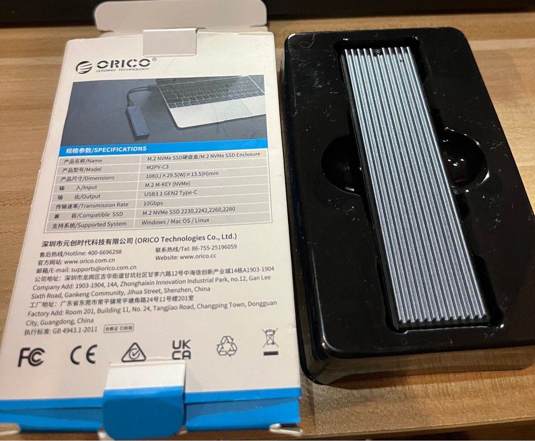 Orico NVMe M.2 Gen2 SSD Enclosure, Computers & Tech, Parts ...