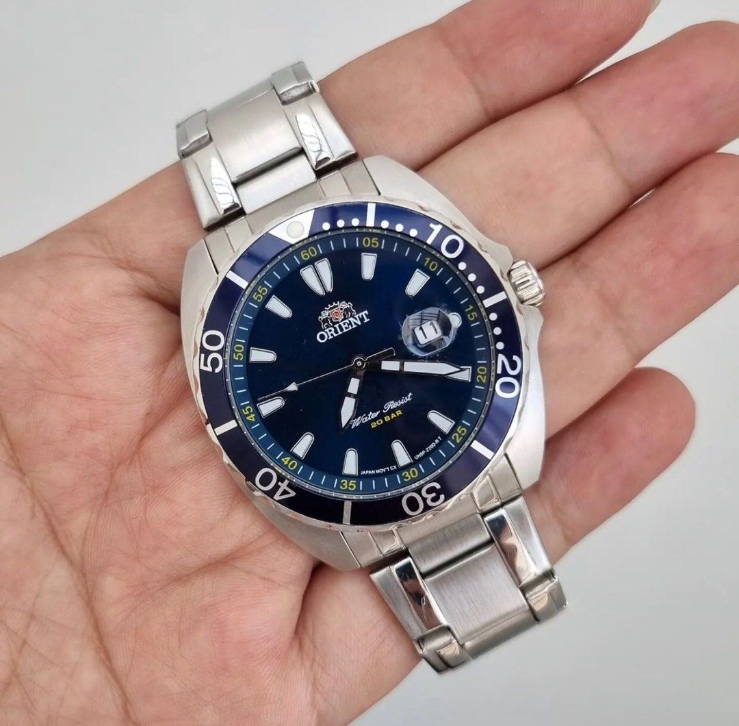 Orient dial biru, Fesyen Pria, Jam Tangan di Carousell