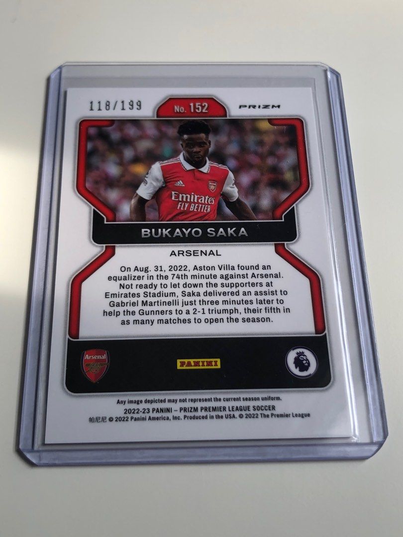 Panini Prizm 2022/23 Bukayo Saka #199, Hobbies & Toys, Memorabilia ...