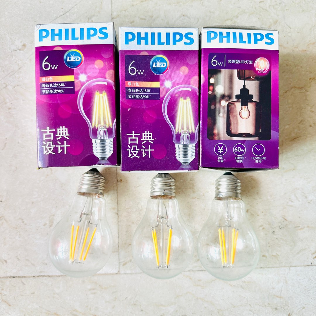Philips Deco Classic LED E27 Bulb, Furniture & Home Living, Lighting ...