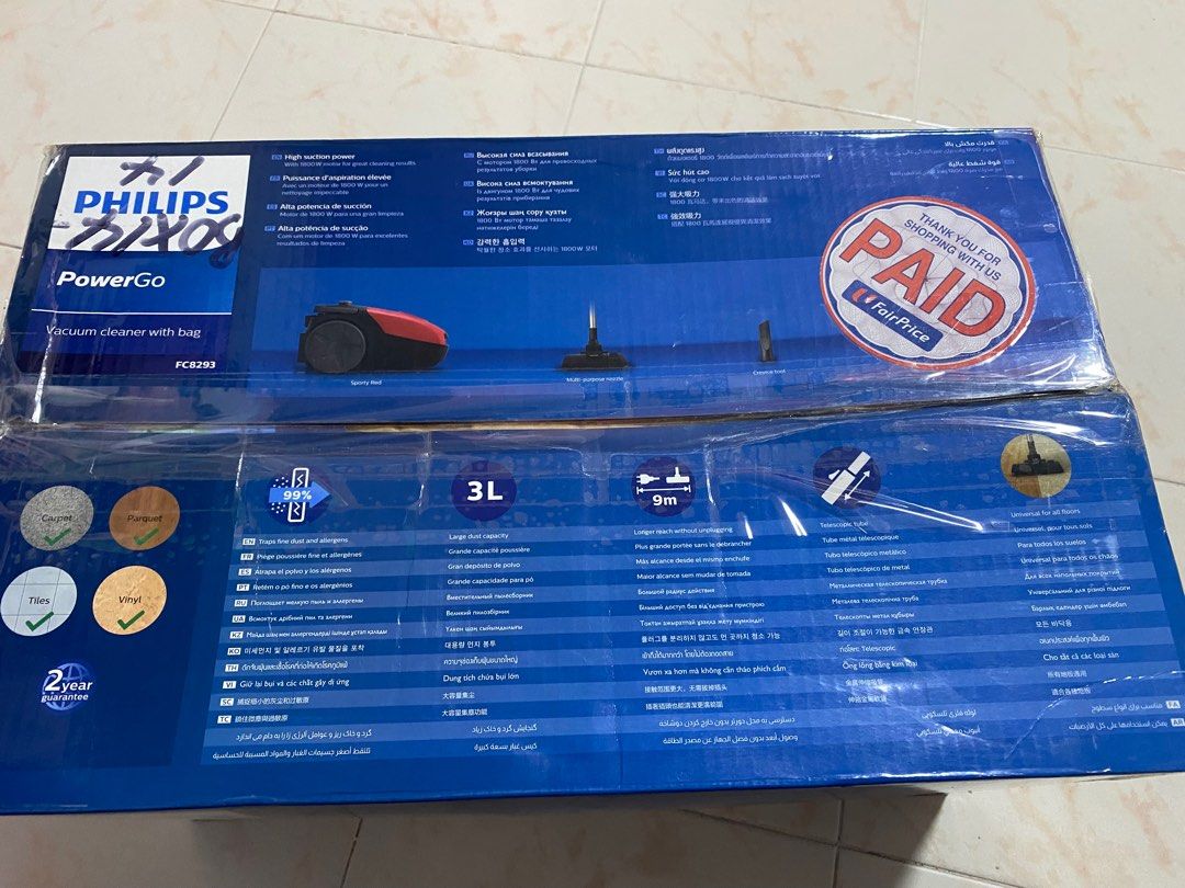 Philips Vacuum Cleaner powerGo FC 8293, TV & Home Appliances, Vacuum ...