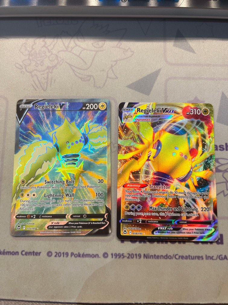 Pokemon Regieleki V full art and Vmax silver tempest, Hobbies & Toys ...