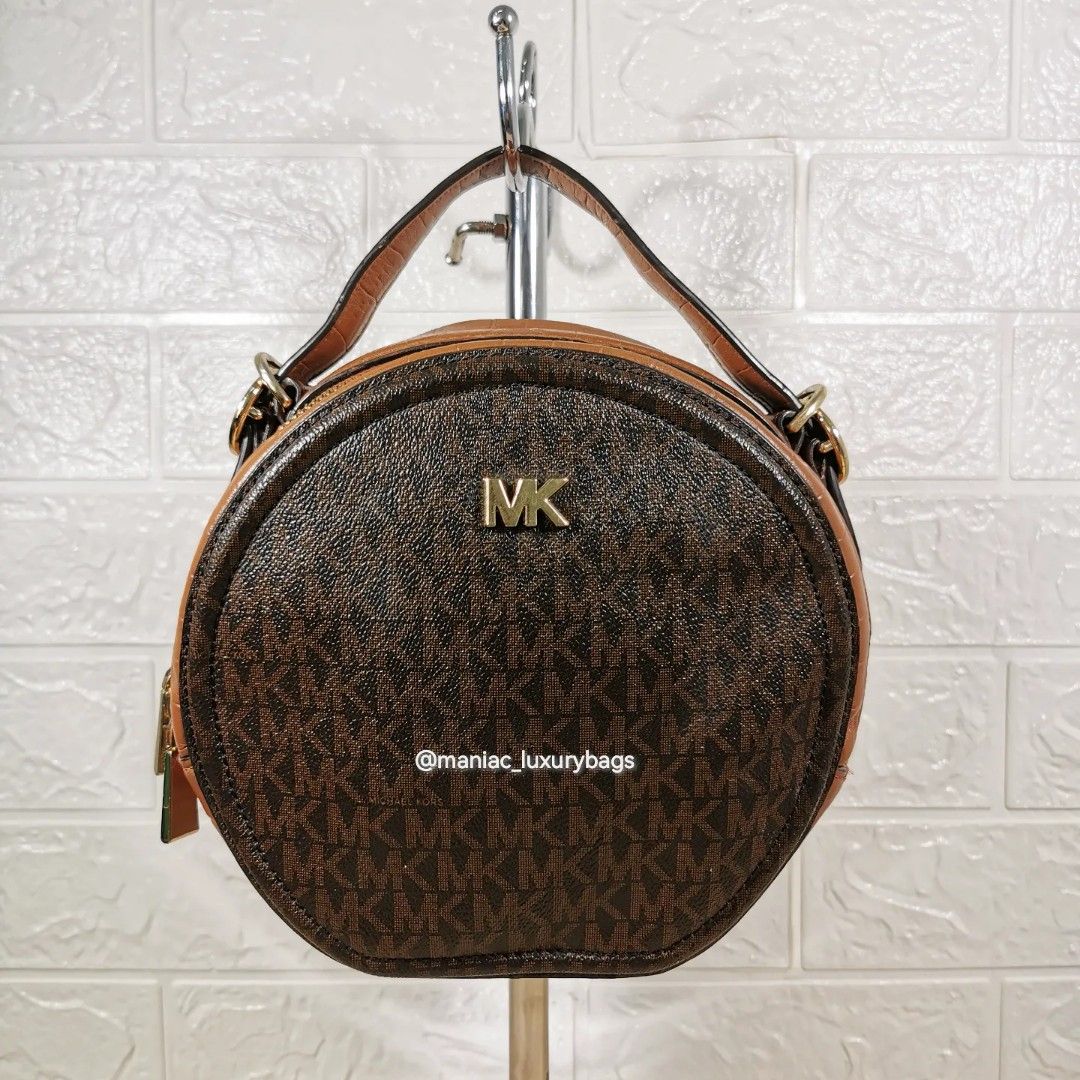 Preloved Crossbody MICHAEL KORS *Delaney Medium Logo Canteen Crossbody, Fesyen Wanita, Tas ...