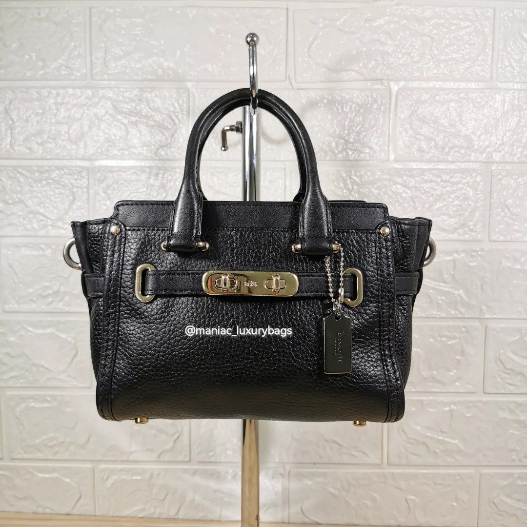 Preloved Satchelbag COACH *Swagger 20 in Pebble Leather Satchel, Fesyen ...