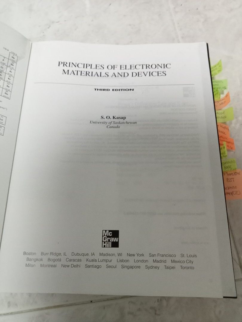 Principles of Electronic Materials and Devices (3rd Edition) S.O. Kasap ...