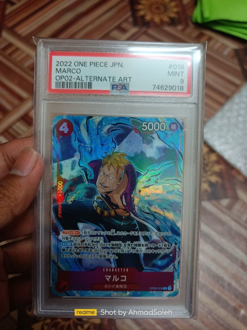 Psa 9 One Piece Card Game Marco OP02-018 R Alternate art, Hobbies & Toys, Toys & Games on Carousell