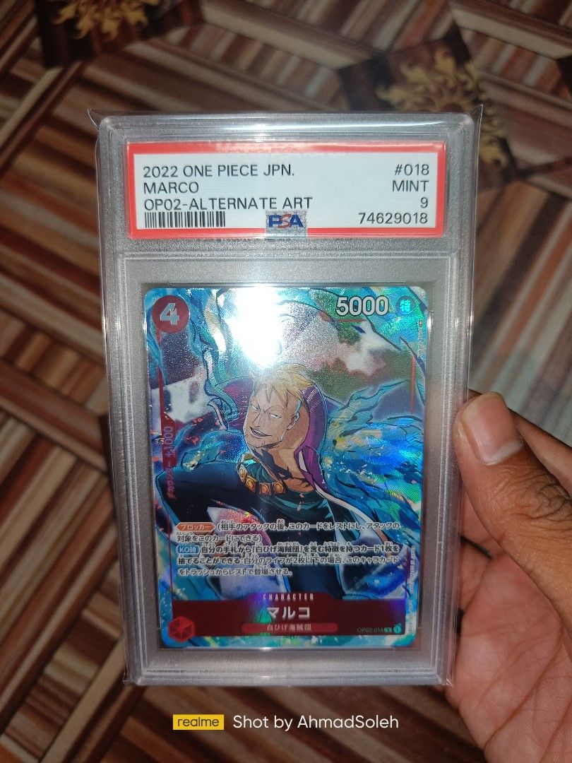 Psa 9 One Piece Card Game Marco OP02-018 R Alternate art, Hobbies & Toys, Toys & Games on Carousell