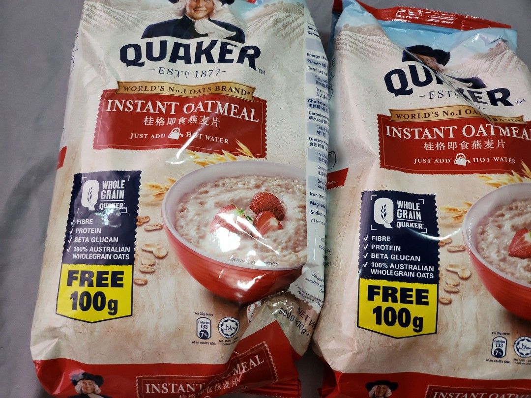 QUAKER INSTANT OATS 900G REFILL, Food & Drinks, Packaged & Instant Food ...