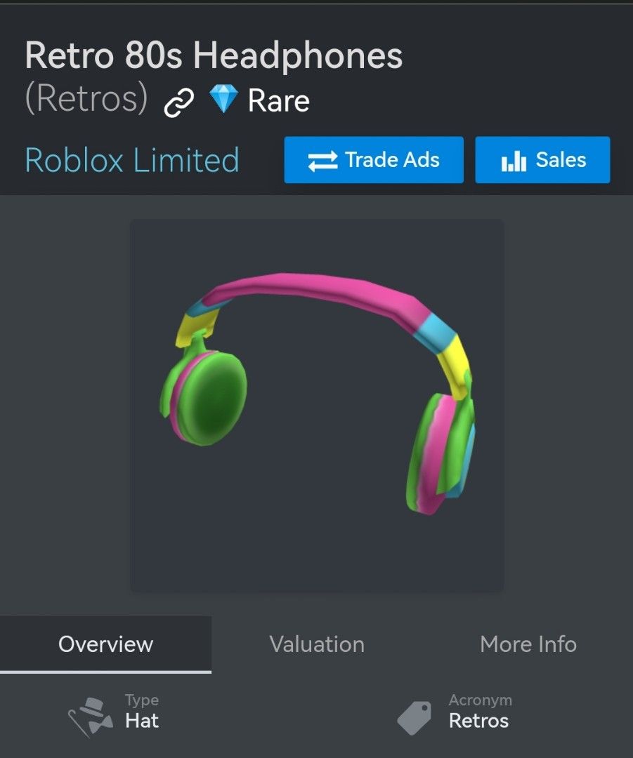 Roblox Rare Limited - Retros, Video Gaming, Gaming Accessories, In-Game ...