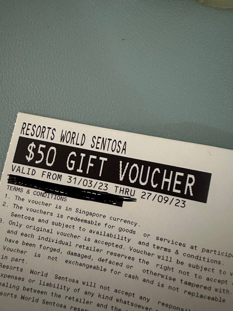 RWS $50 Voucher, Tickets & Vouchers, Local Attractions & Transport on ...