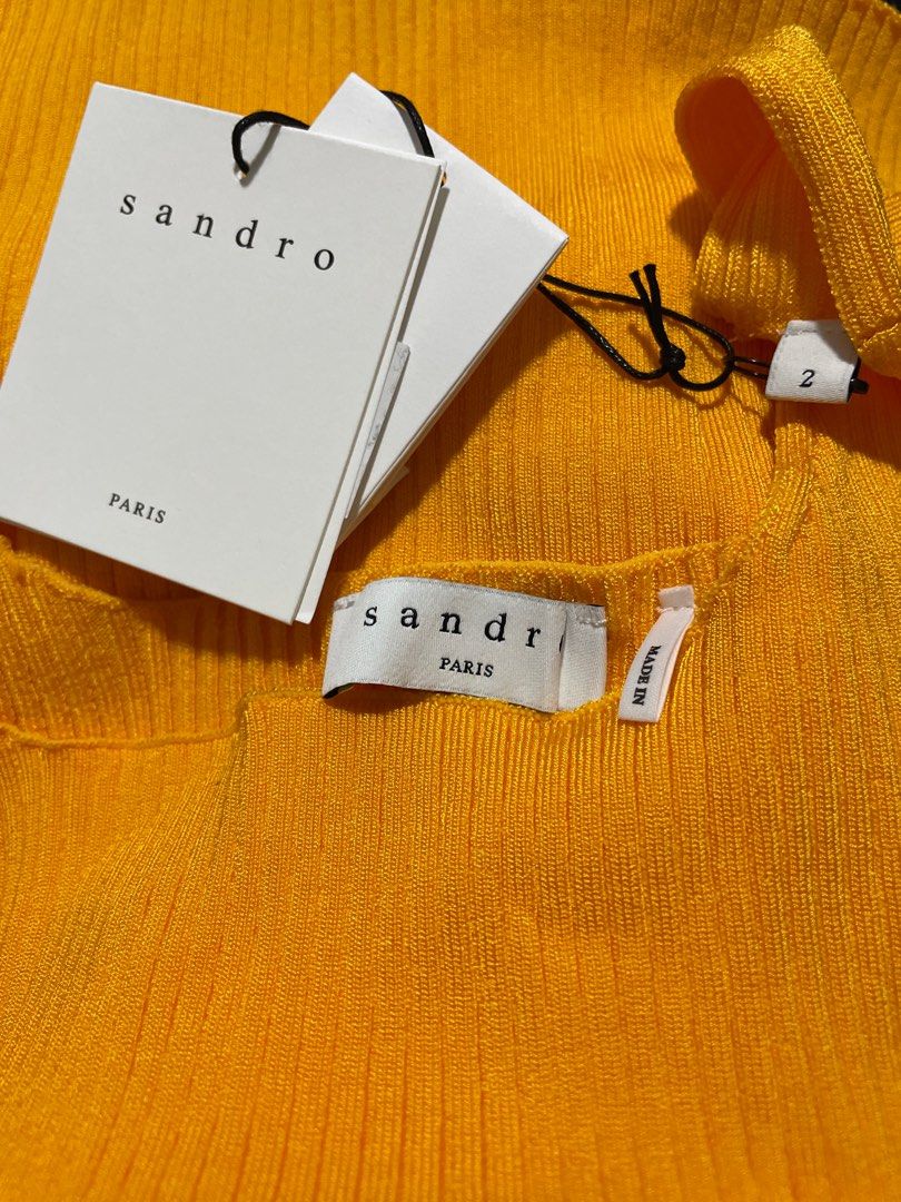 Sandro Yellow Knit Tank, Women's Fashion, Tops, Sleeveless on Carousell