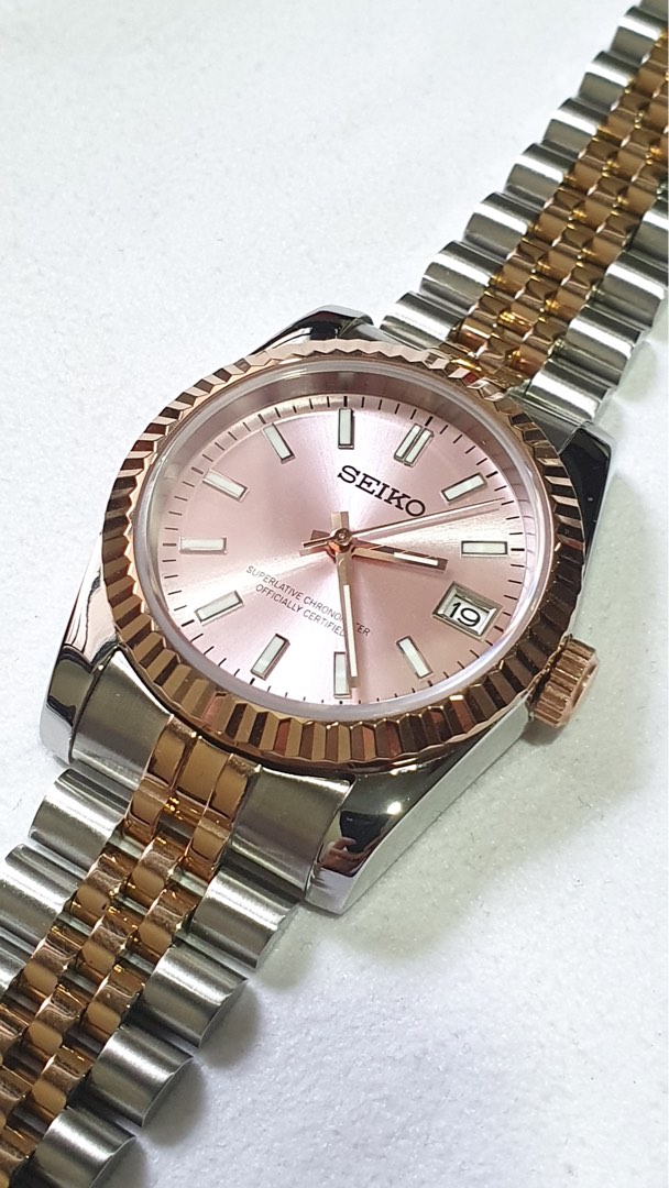 Seiko Mod - Custom Two Tone Datejust Homage Automatic Watch, Men's ...