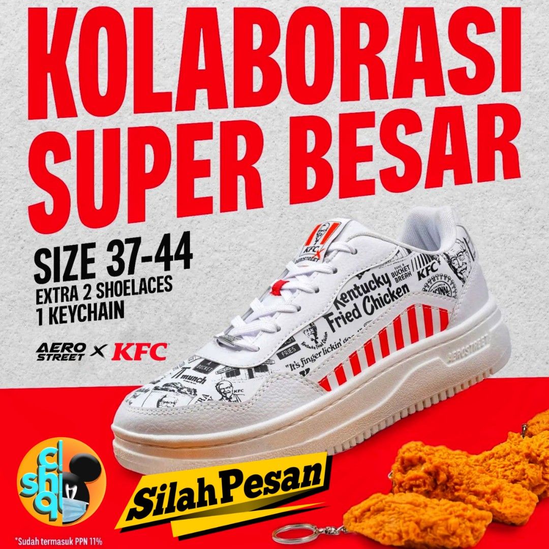 SEPATU AEROSTREET X KFC [ ORIGINAL ] Size 43, Fesyen Pria, Sepatu , Sneakers di Carousell