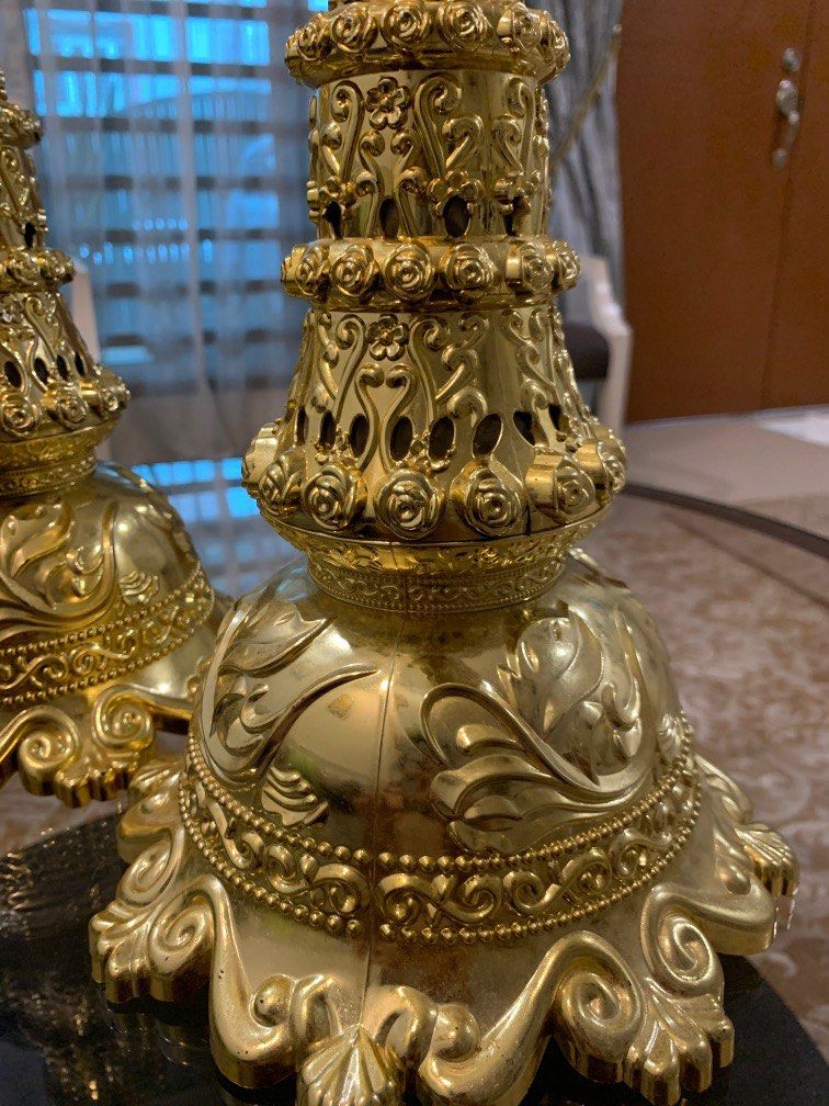 SEWA Bekas Bunga Pahar (Gold), Furniture & Home Living, Home Decor ...