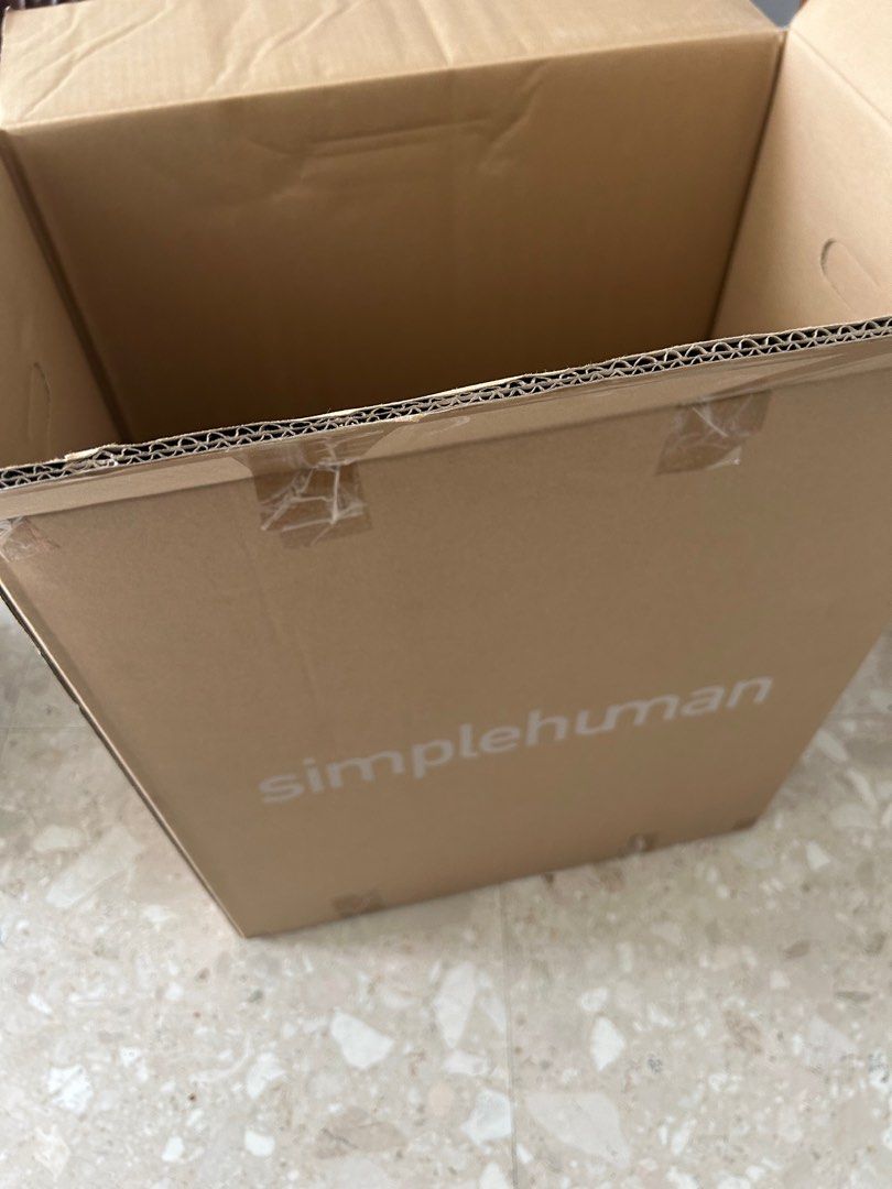 Simple human 50l semi round trash bin, Furniture & Home Living, Home ...