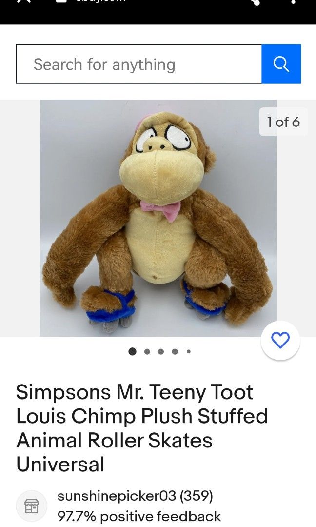 Simpsons Mr. Teeny Toot Louis Chimp, Hobbies & Toys, Toys & Games on ...