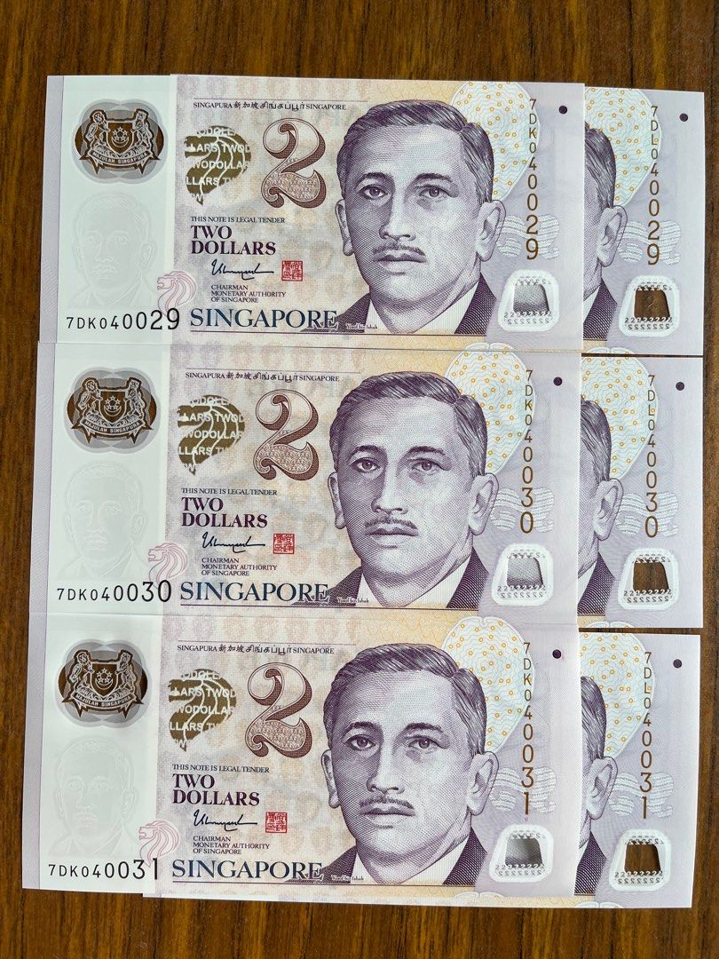 Singapore $2 Polymer Identical Rare Notes (6 pcs), Hobbies & Toys ...