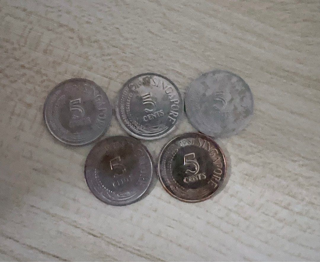 Singapore Old 5 cent coins (Year 1974/1976/1980/1981/1984), Hobbies ...