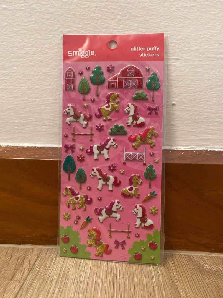 smiggle unicorn giltter puffy stickers, Hobbies & Toys, Stationery ...
