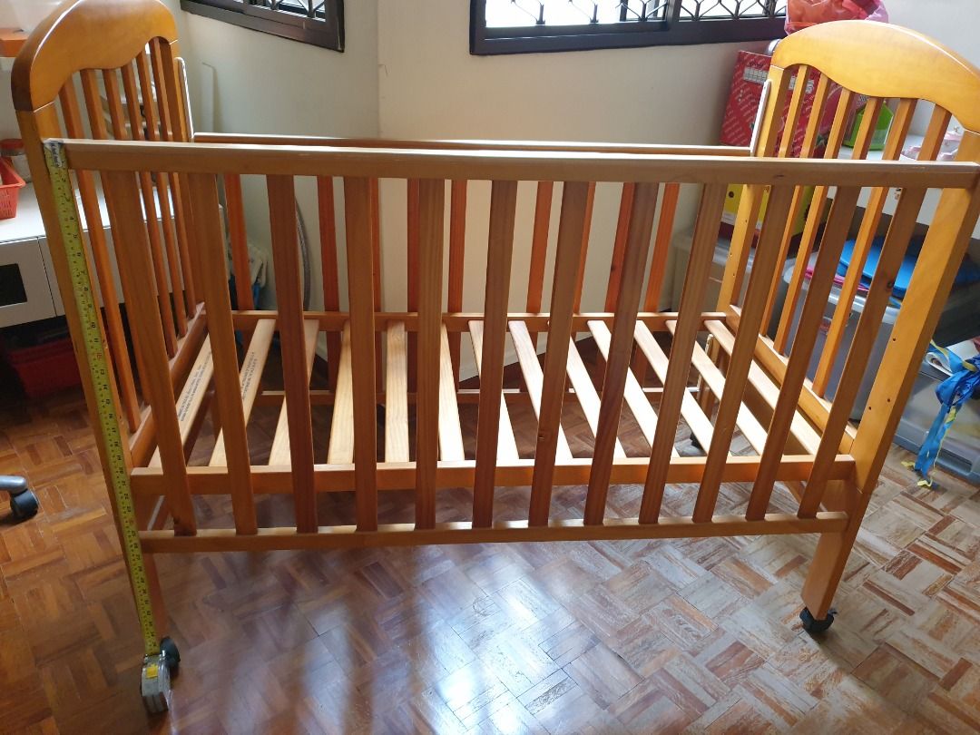 Solid wood baby cot, Babies & Kids, Baby Nursery & Kids Furniture, Cots ...