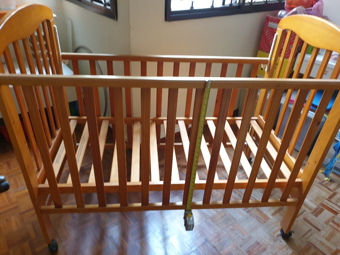 Solid wood baby cot, Babies & Kids, Baby Nursery & Kids Furniture, Cots ...