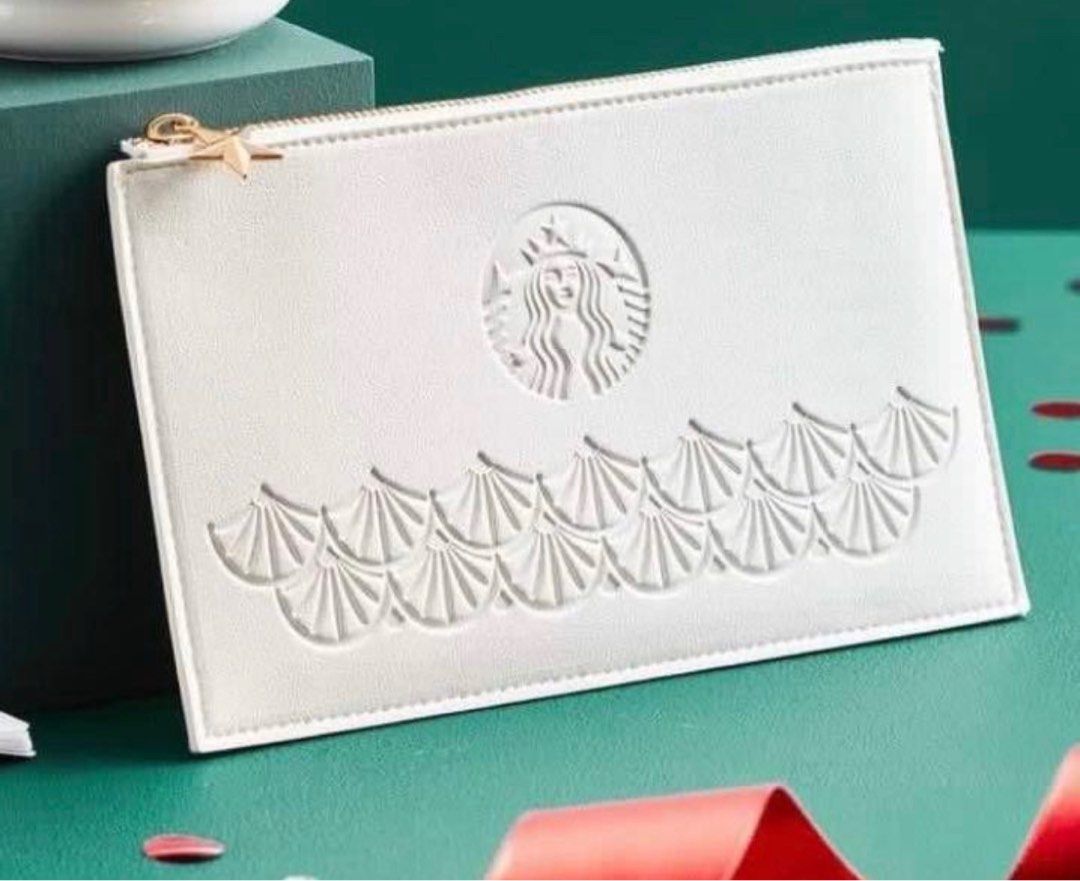 Starbucks white pouch with notepad, Women's Fashion, Bags & Wallets ...