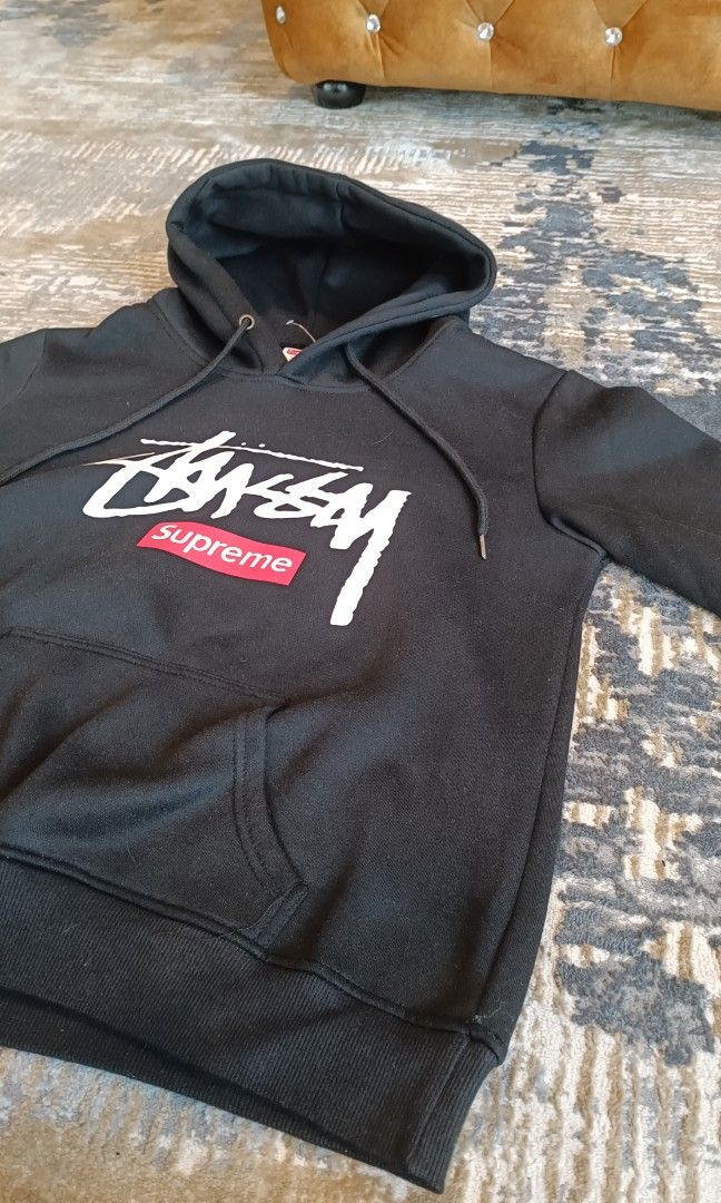 Supreme x Stussy Hoodie, Men's Fashion, Tops & Sets, Hoodies on Carousell