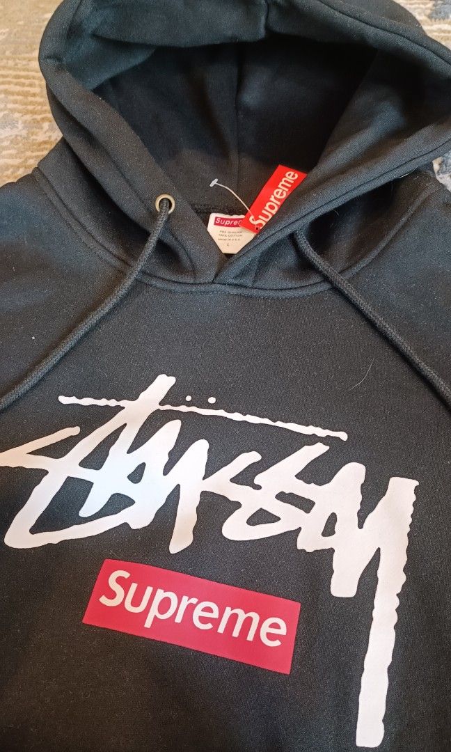 Supreme x Stussy Hoodie, Men's Fashion, Tops & Sets, Hoodies on Carousell