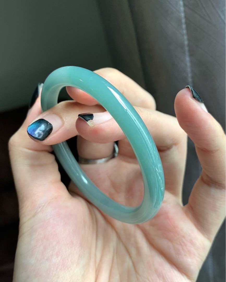 Sweet Sky Tiffany Blue Jadeite Bangle 57.5mm, Women's Fashion, Jewelry ...