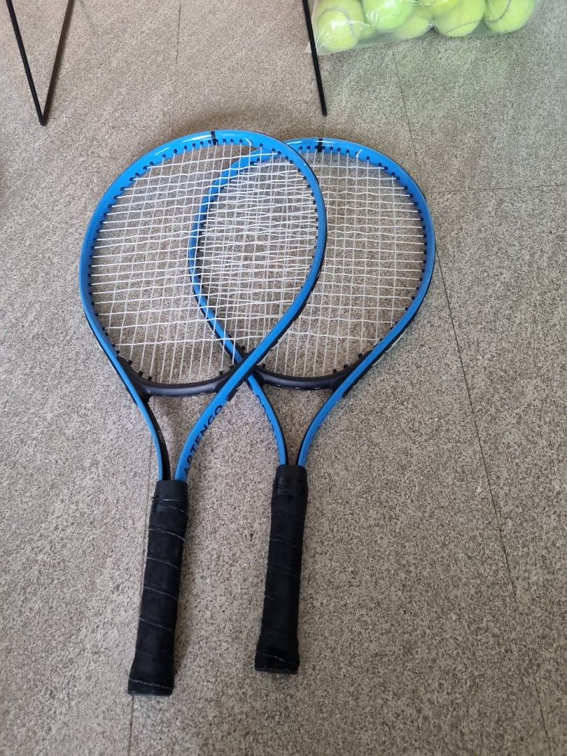 Tennis Set: Balls, basket trolley & Rackets, Sports Equipment, Sports ...