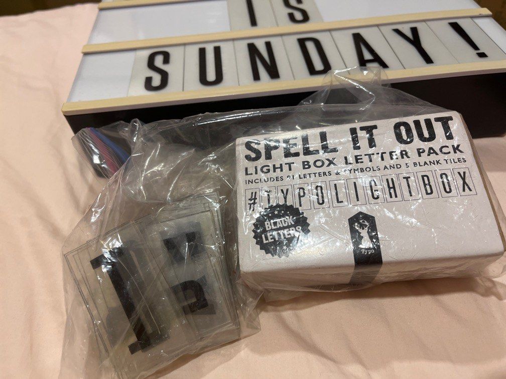 Typo spell it out light box + alphabets on Carousell