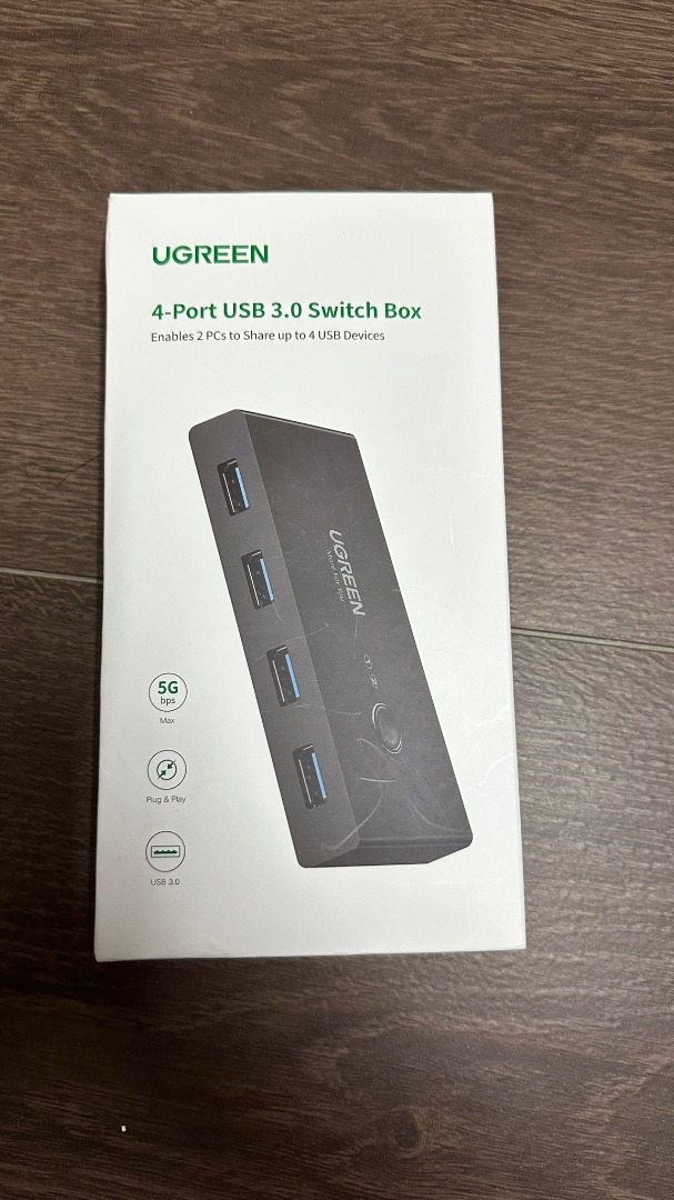 UGREEN USB 3.0 Sharing Switch, 2 Computers 4-Port USB Peripheral Switcher Adapter Box Selector ...