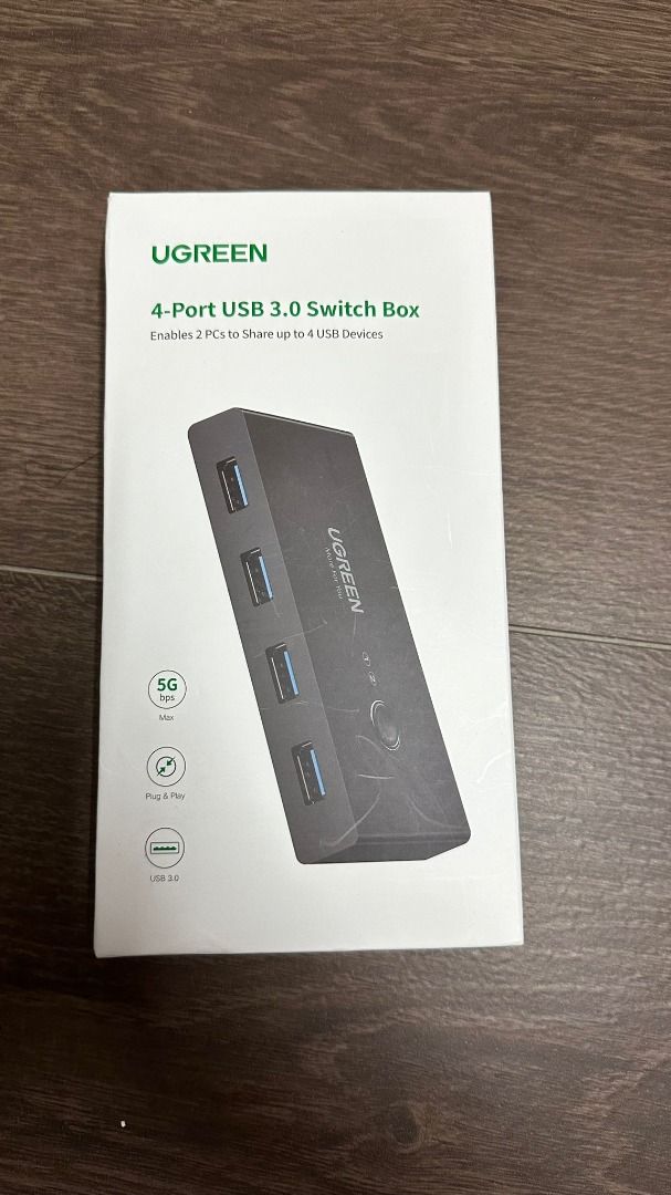 UGREEN USB 3.0 Sharing Switch, 2 Computers 4-Port USB Peripheral Switcher Adapter Box Selector ...