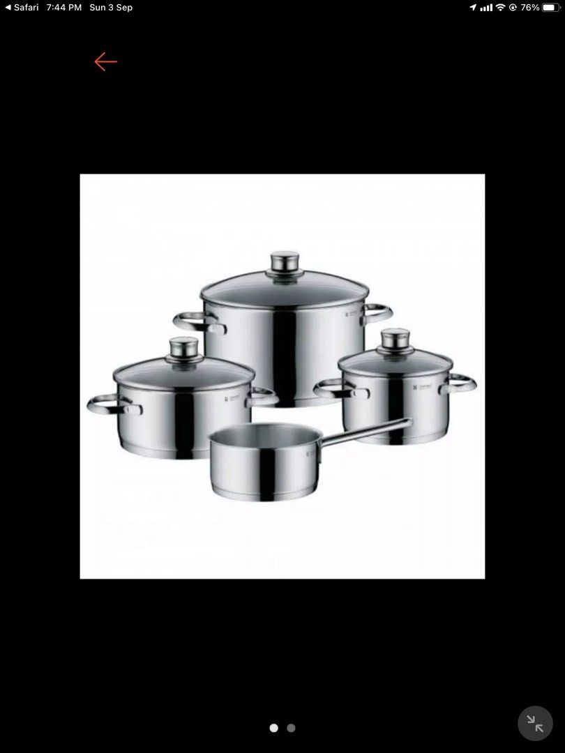 WMF Cromargan 4 piece pot, Furniture & Home Living, Kitchenware ...