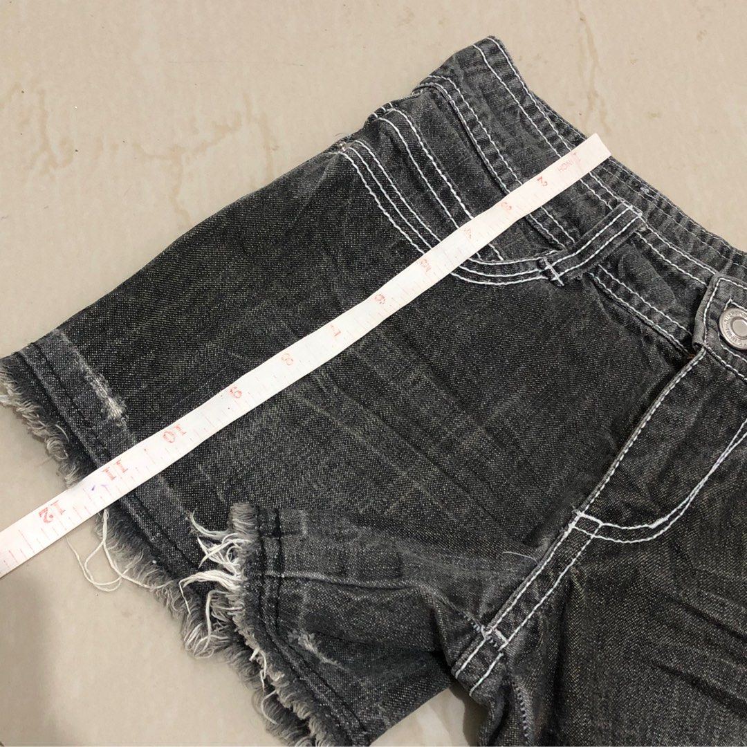y2k acid wash stone wash denim maong shorts black dainty punk grunge ...