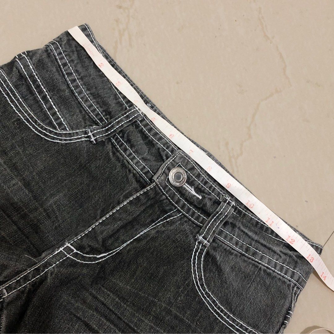 y2k acid wash stone wash denim maong shorts black dainty punk grunge ...