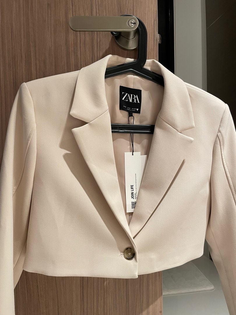 Zara cream jacket, Women's Fashion, Coats, Jackets and Outerwear on Carousell