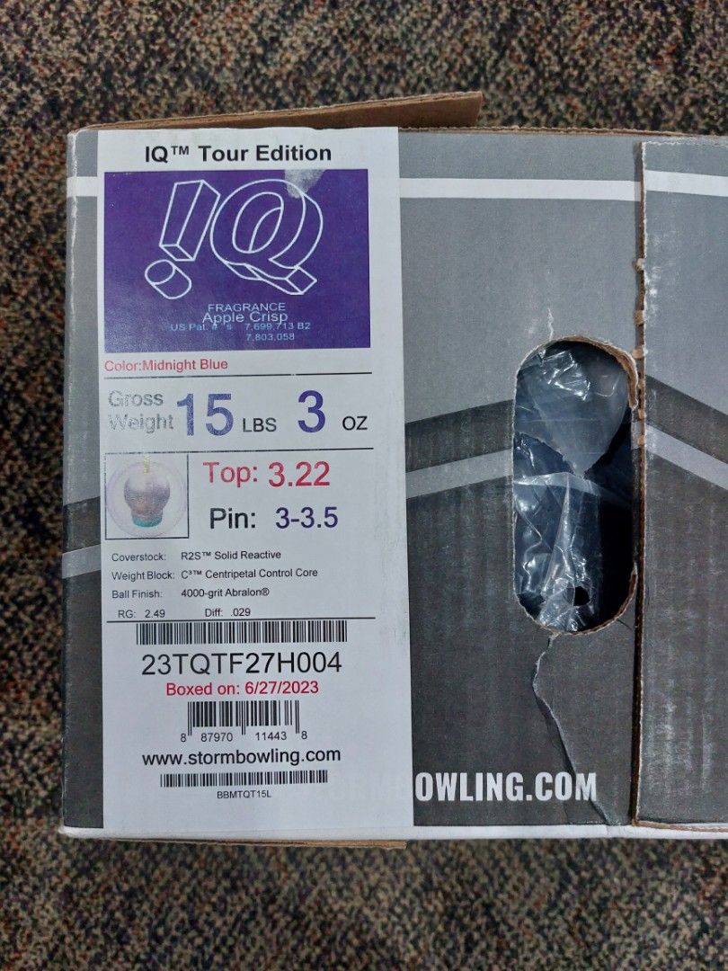 15lbs IQ Tour Edition Solid Storm Bowling Ball, Sports Equipment ...
