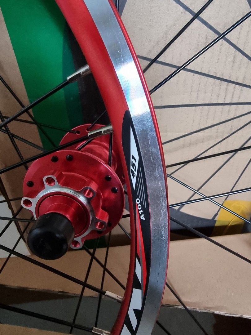 451 Wheelset RT Red Color | Disc Brake | Loud Hub, Sports Equipment ...