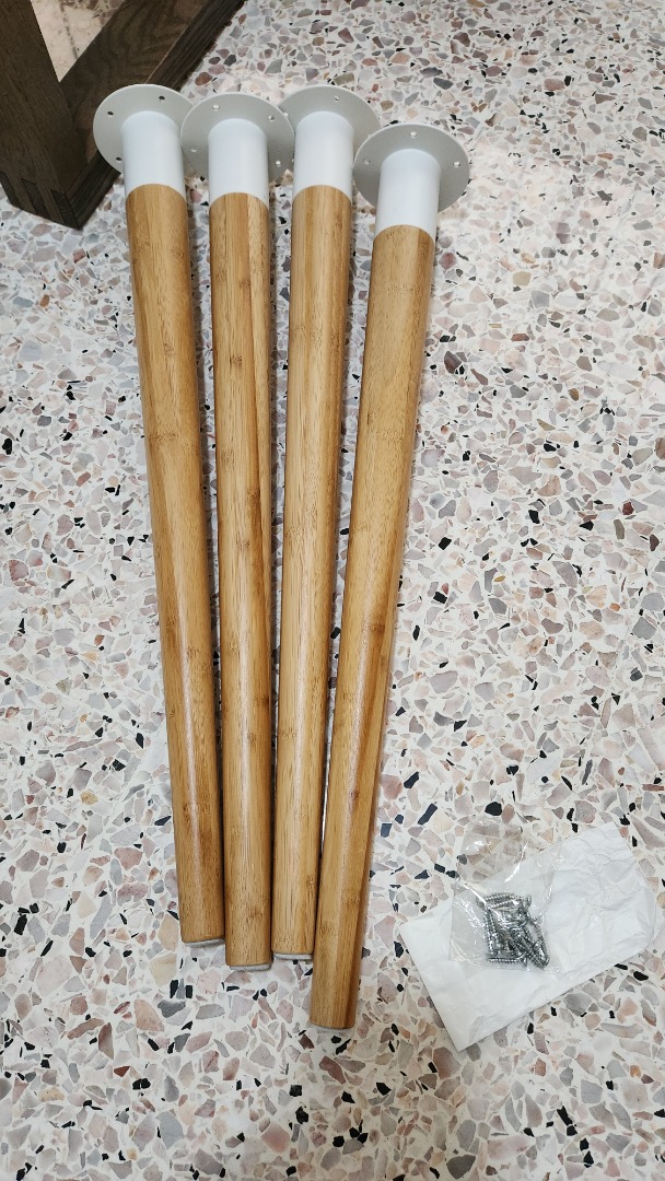 4 x HILVER Leg cone-shaped, bamboo, 70 cm, Furniture & Home Living ...