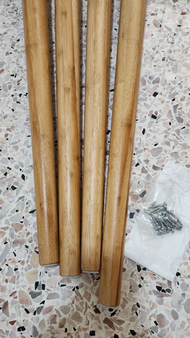 4 x HILVER Leg cone-shaped, bamboo, 70 cm, Furniture & Home Living ...