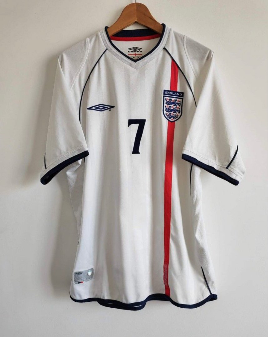#7 England 2002 Home soccer/football jersey/kit rare/retro/vintage, Men ...